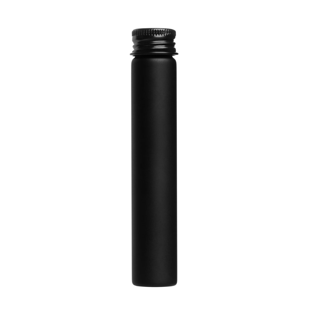 250 Count - 116mm - Matte Black Screw Top Glass Pre-Roll Tube | SupplyCo